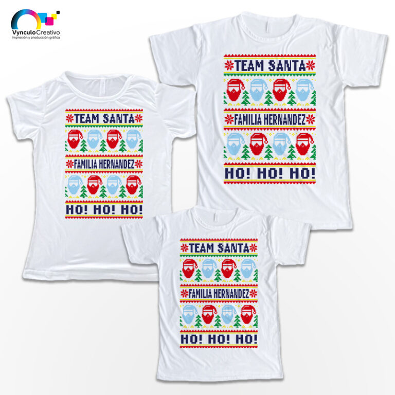 Playeras navideñas familiares pack 3 pzas personalizadas sublimadas ...