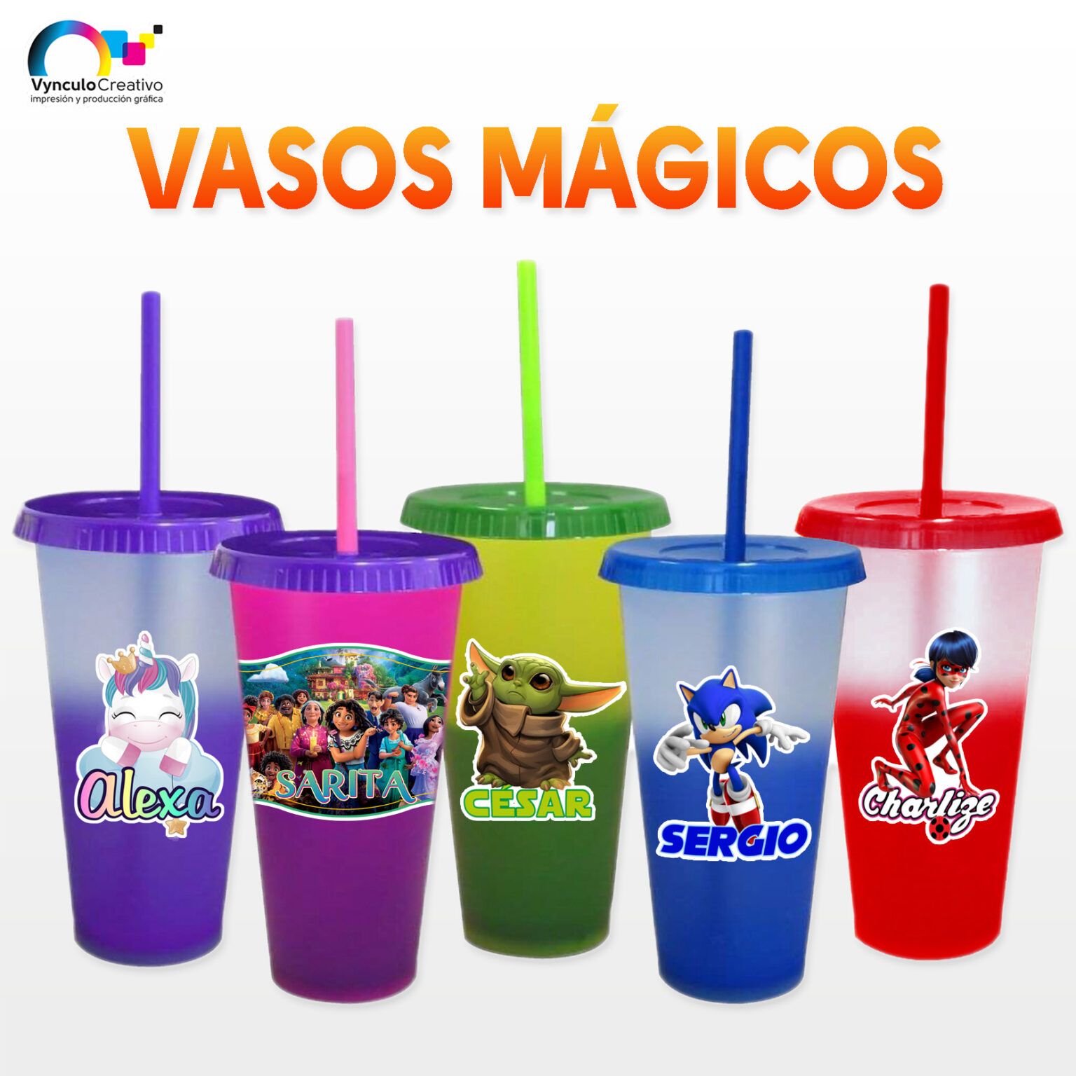Vaso Mágico Personalizado Cambia De Color Vynculo Creativo